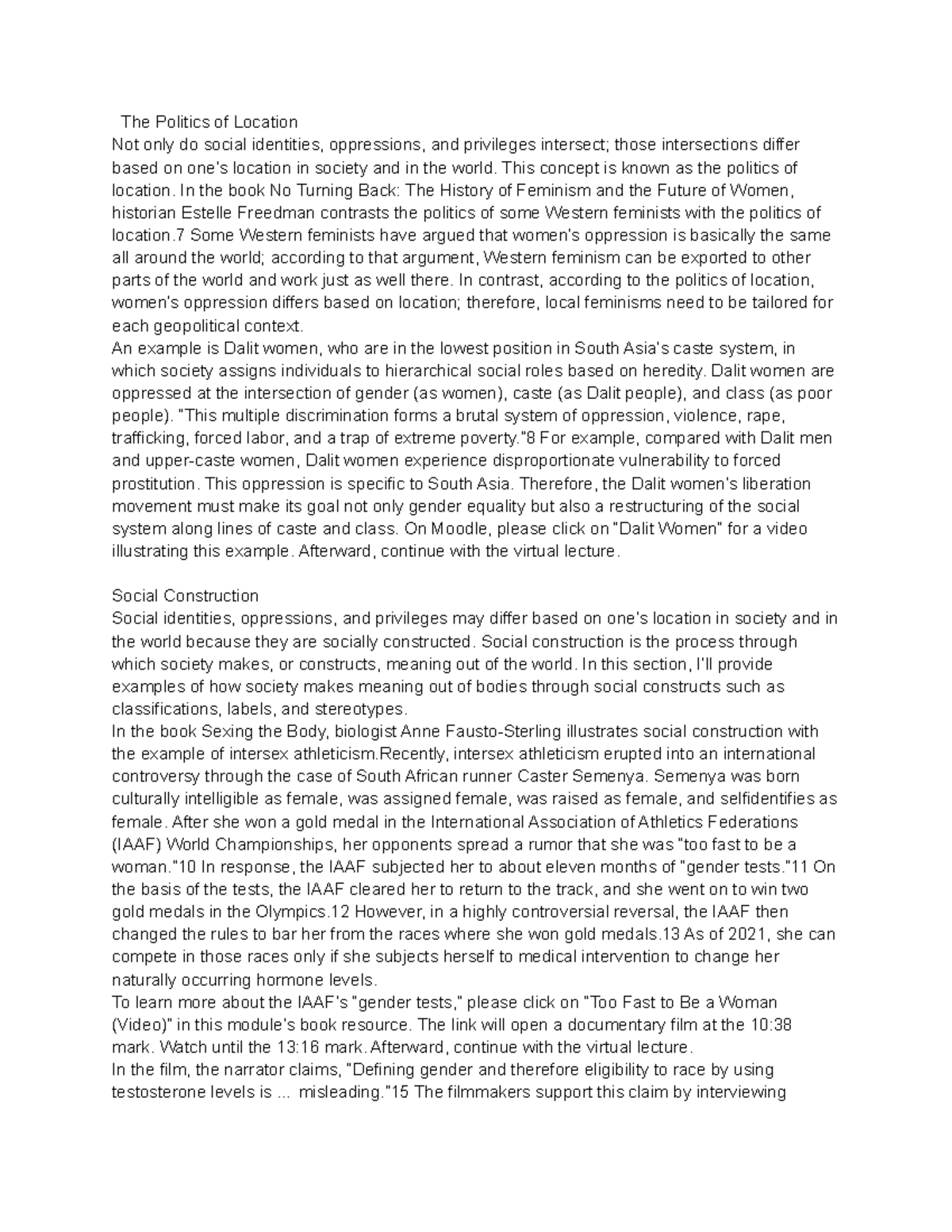 Wgs 3 - Lecture notes for wgs fall 2019 - The Politics of Location Not ...