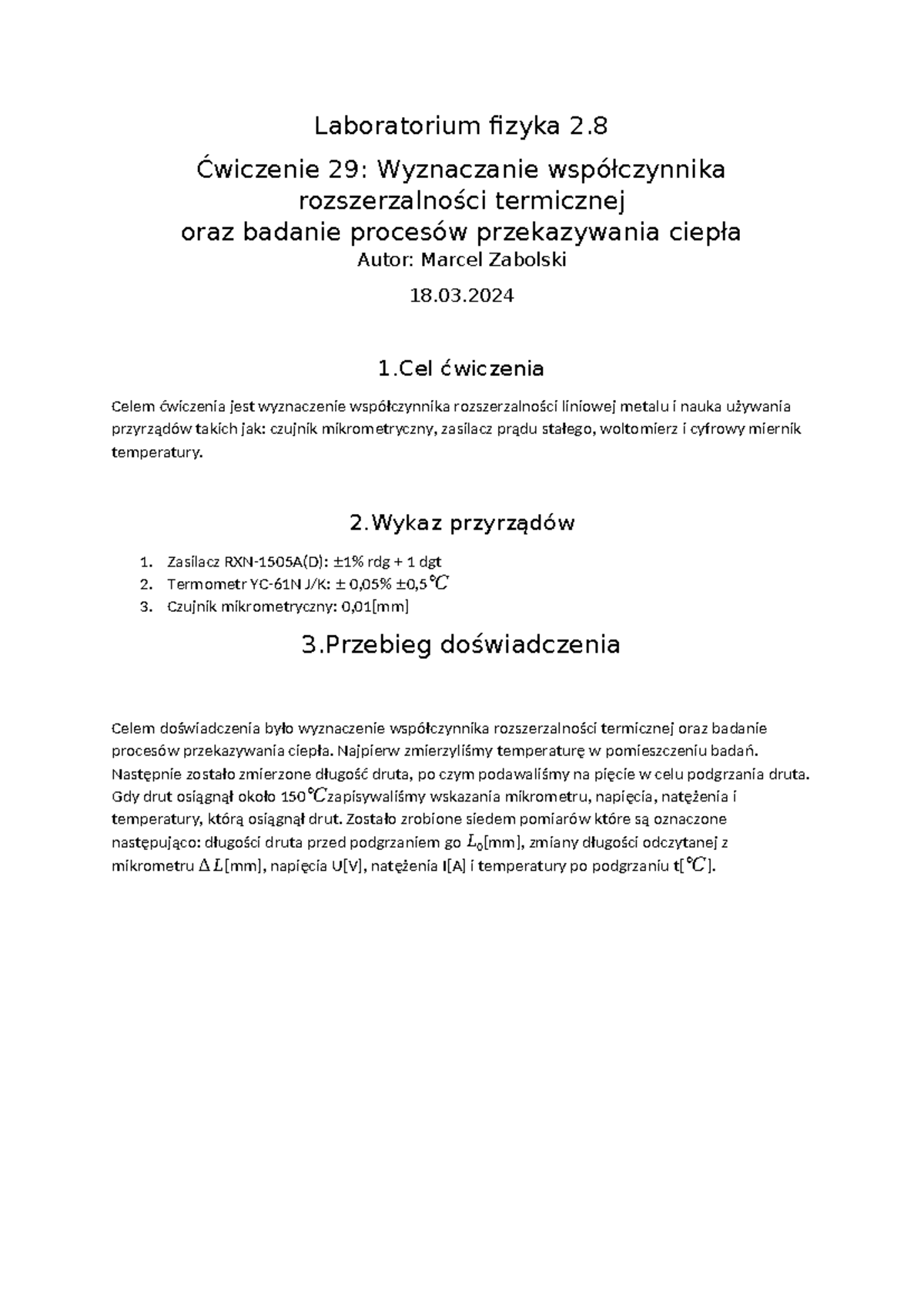 Ćw. 29 laby fizyka pwr - Laboratorium fizyka 2. Ćwiczenie 29 ...