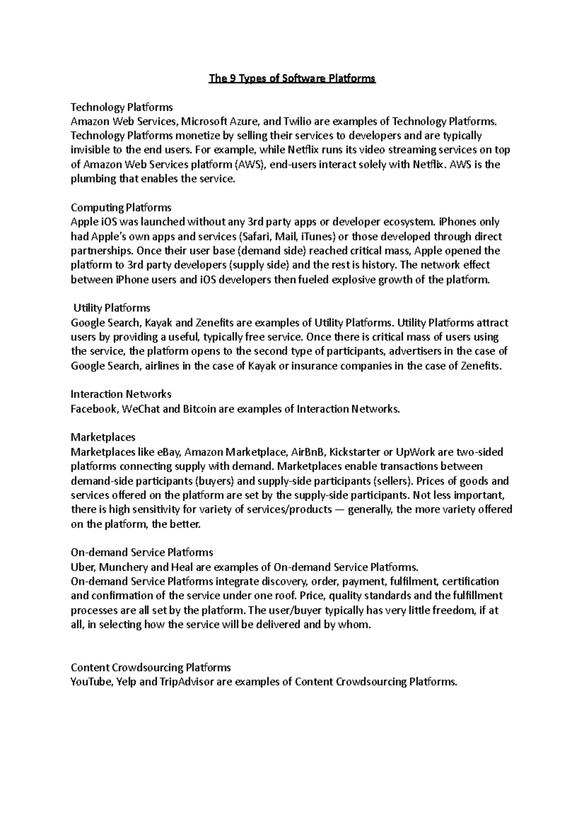 Types of Platforms - The 9 Types of Software Platforms Technology ...