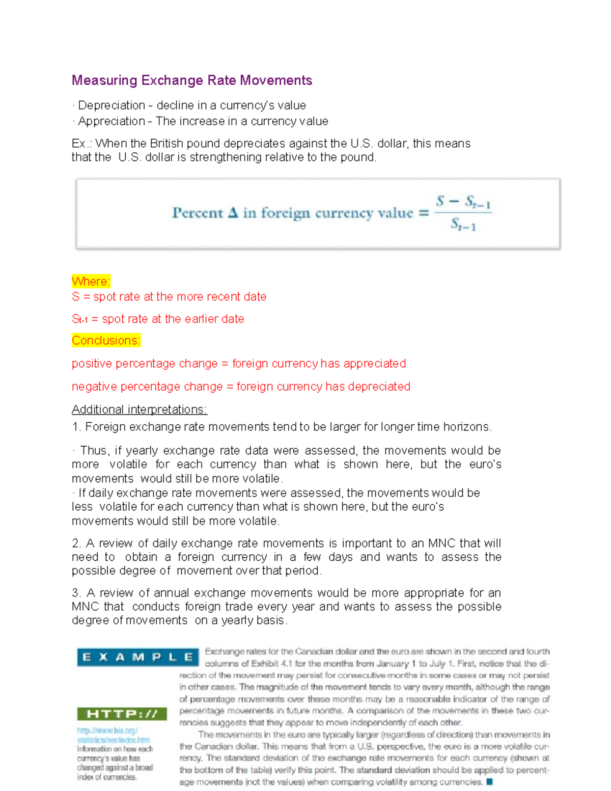 Measuring Exchange Rate Movements - : When the British pound ...