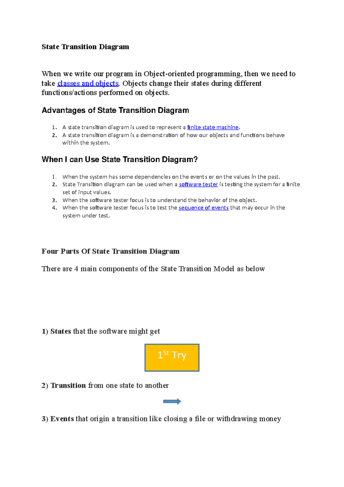 STD - State Transition Diagram - State Transition Diagram When we write ...