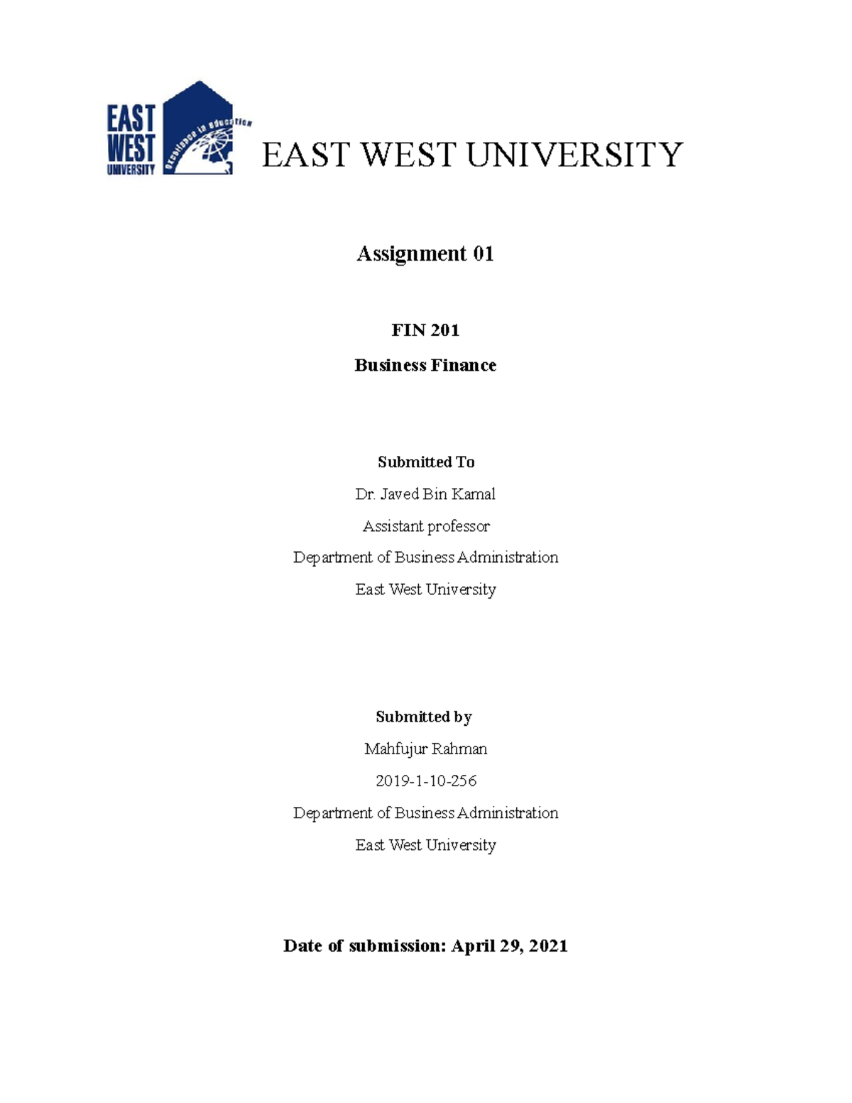 Operating Breakeven of GPH Ishpat - Assignment 01 FIN 201 Business ...