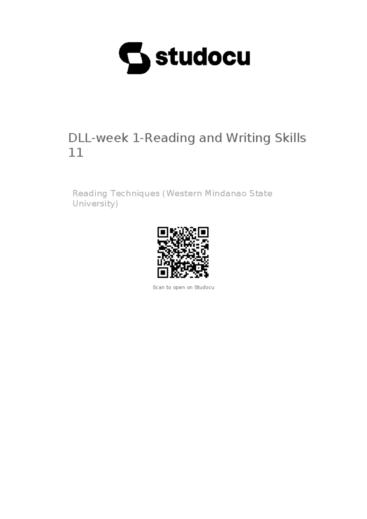 Dll week 1 reading and writing skills 11 - DLL-week 1-Reading and Writing Skills 11 Reading ...