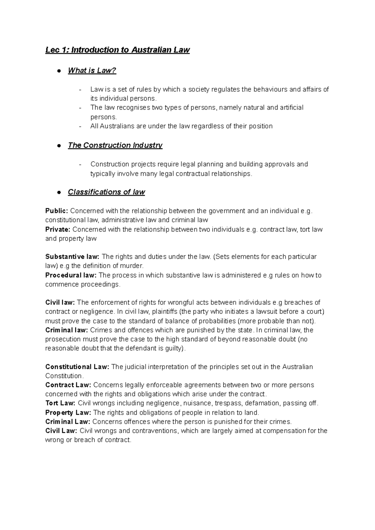 Built Environment Law and Ethics - Lec 1: Introduction to Australian ...