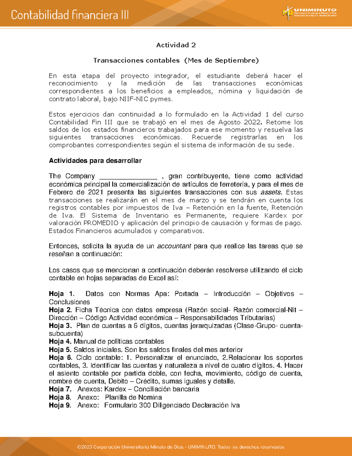 Act 2 uni2 Cta 25 Nomina - trabajo de monima - Actividad 2 ...