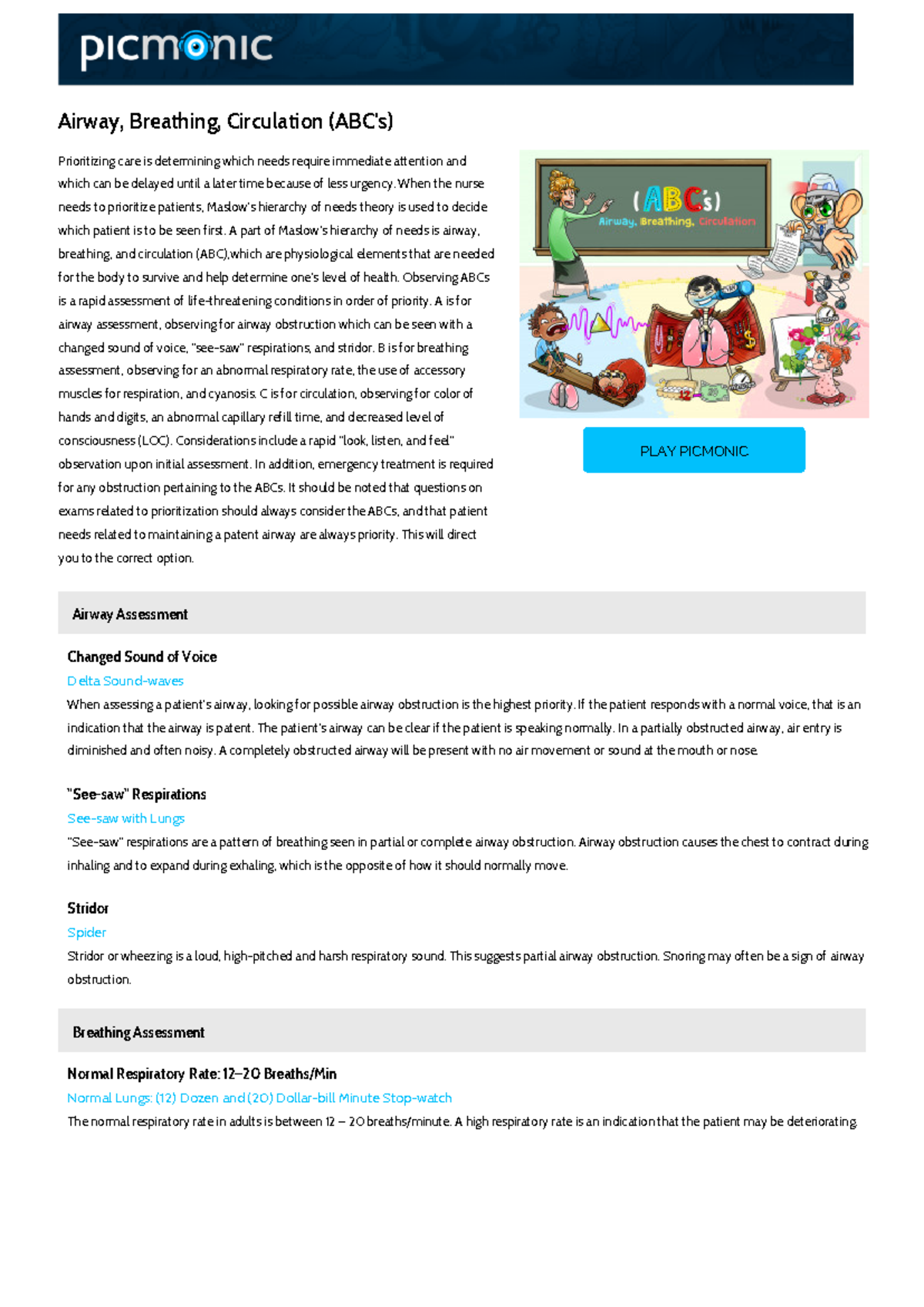 Airway, Breathing, Circulation (ABC's) - Airway, Breathing, Circulation ...