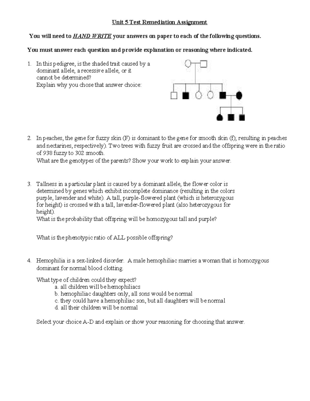 Unit 5 Test Remediation Assignment - Unit 5 Test Remediation Assignment ...