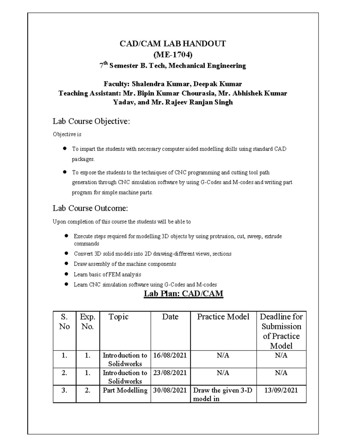 CAD LAB Autumn 2021 - Learn about the cad software and its importance ...