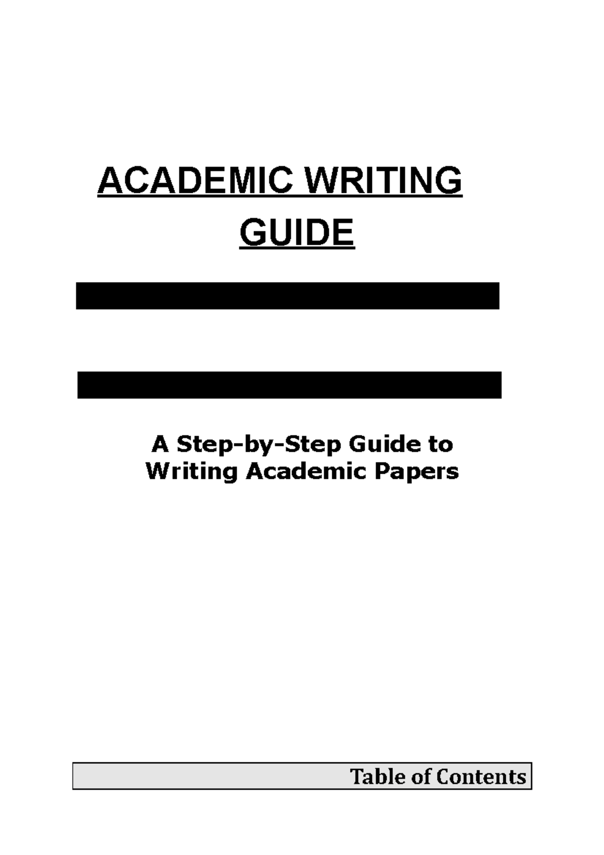 Academicwritingguide - Academic Writing Guide A Step-by-step Guide To 