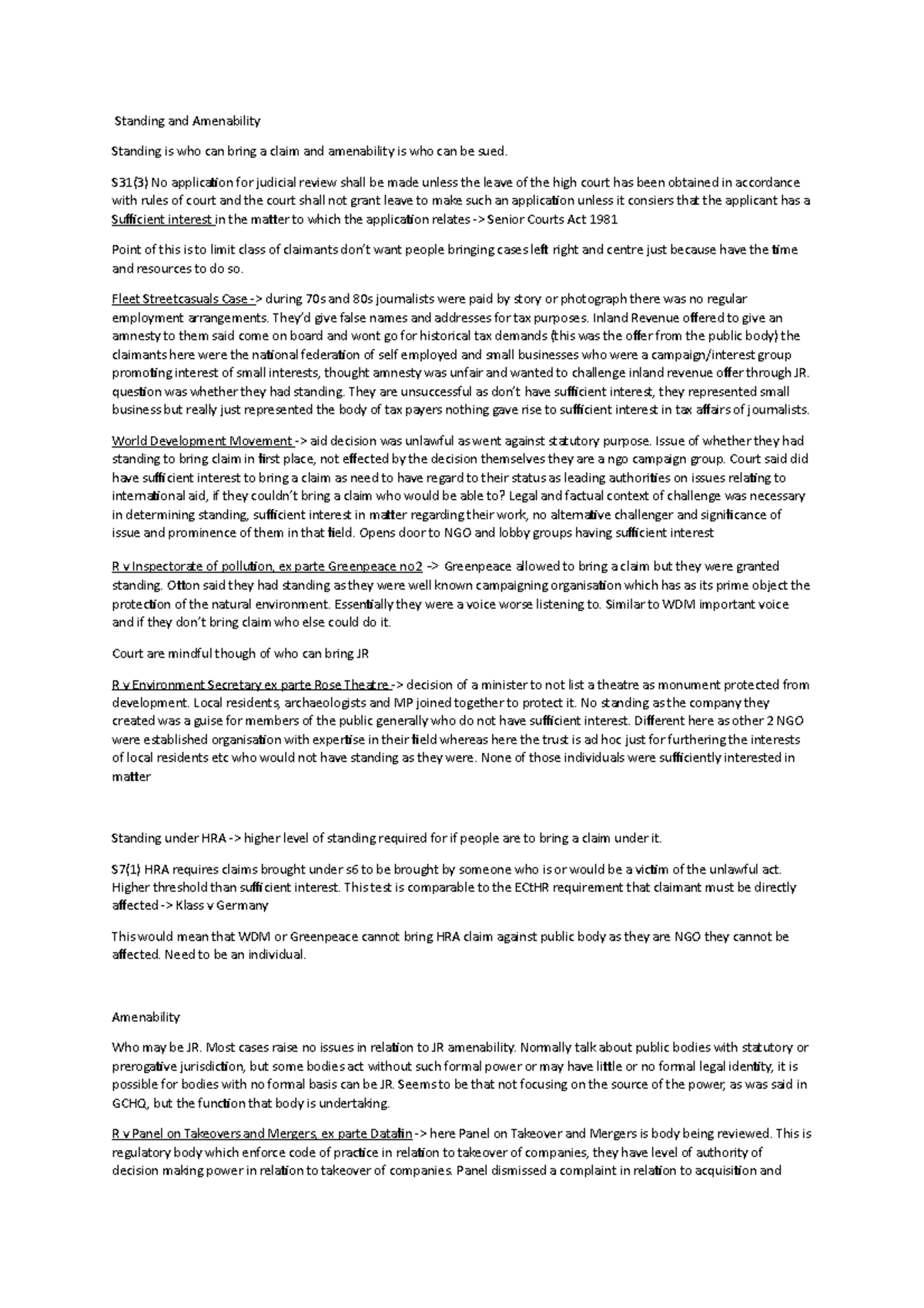 Standing and Amenability - Standing and Amenability Standing is who can ...