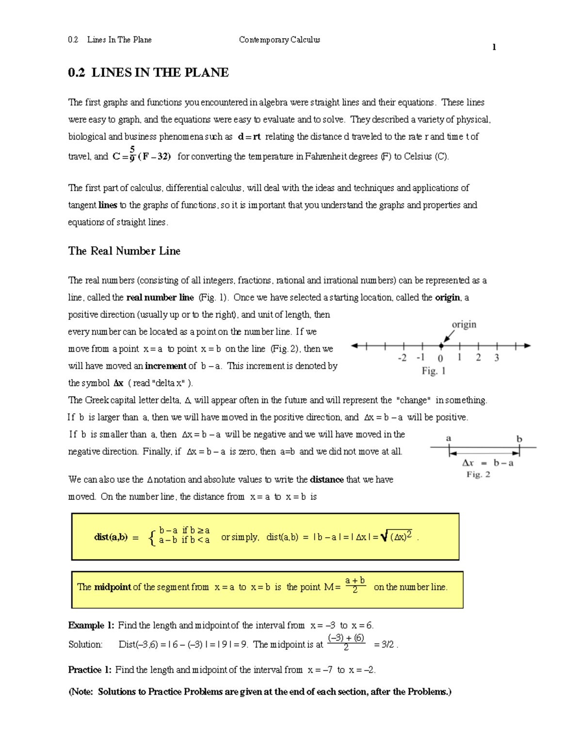 Week002-Course Module-Lines In APlane - 1 0 LINES IN THE PLANE The first graphs and functions ...