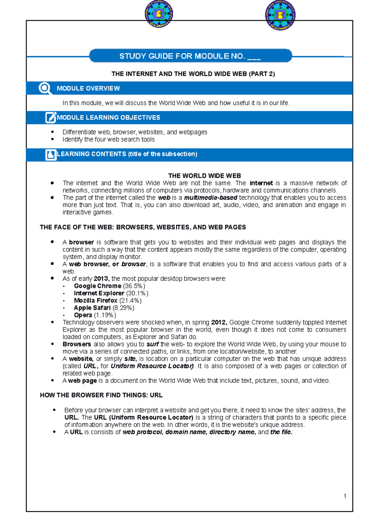 Chapter 3 Part 3 The World Wide Web NEW - Understanding the Self ...