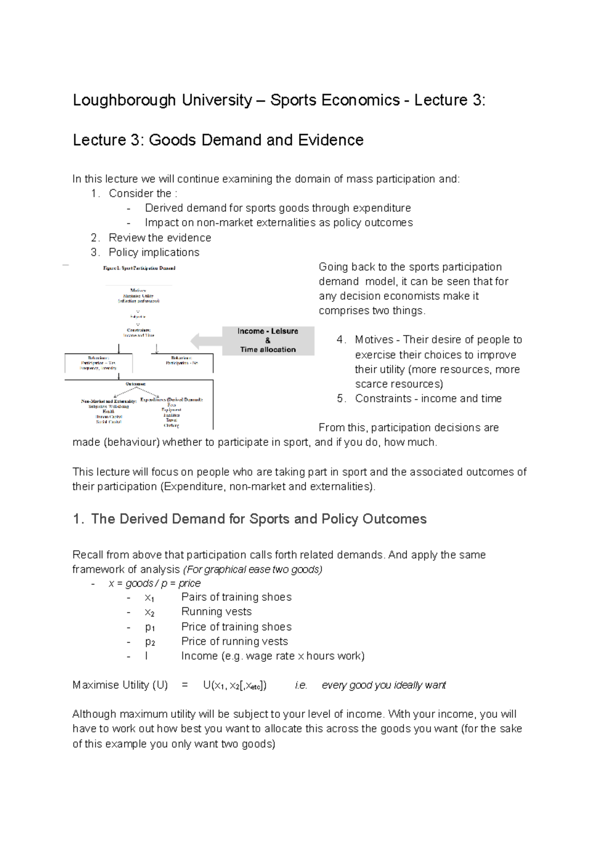 Sports Economics Lecture 3 - Goods Demand and Evidence - Loughborough ...