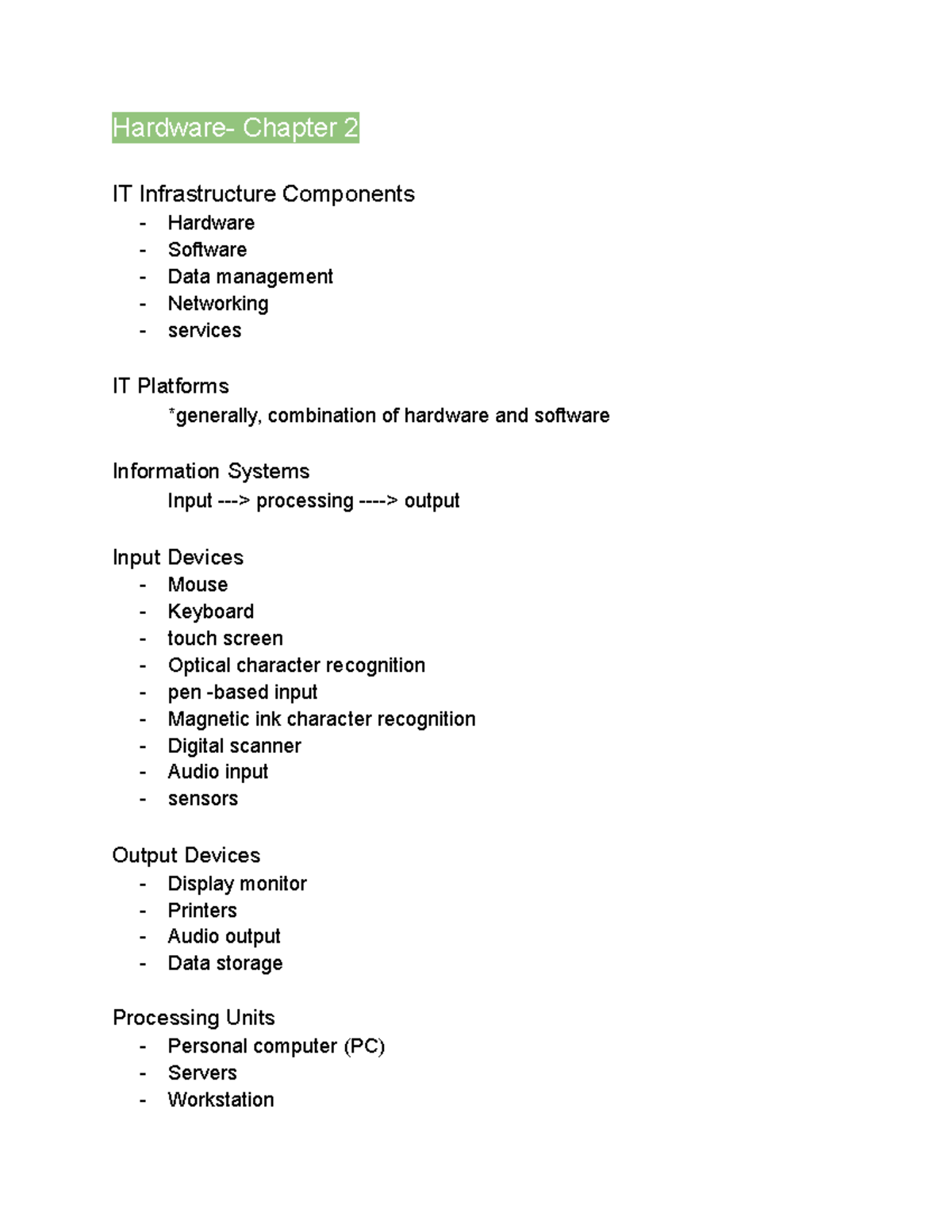 Hardware- Chapter 2 - Dr. Vel - Hardware- Chapter 2 IT Infrastructure ...
