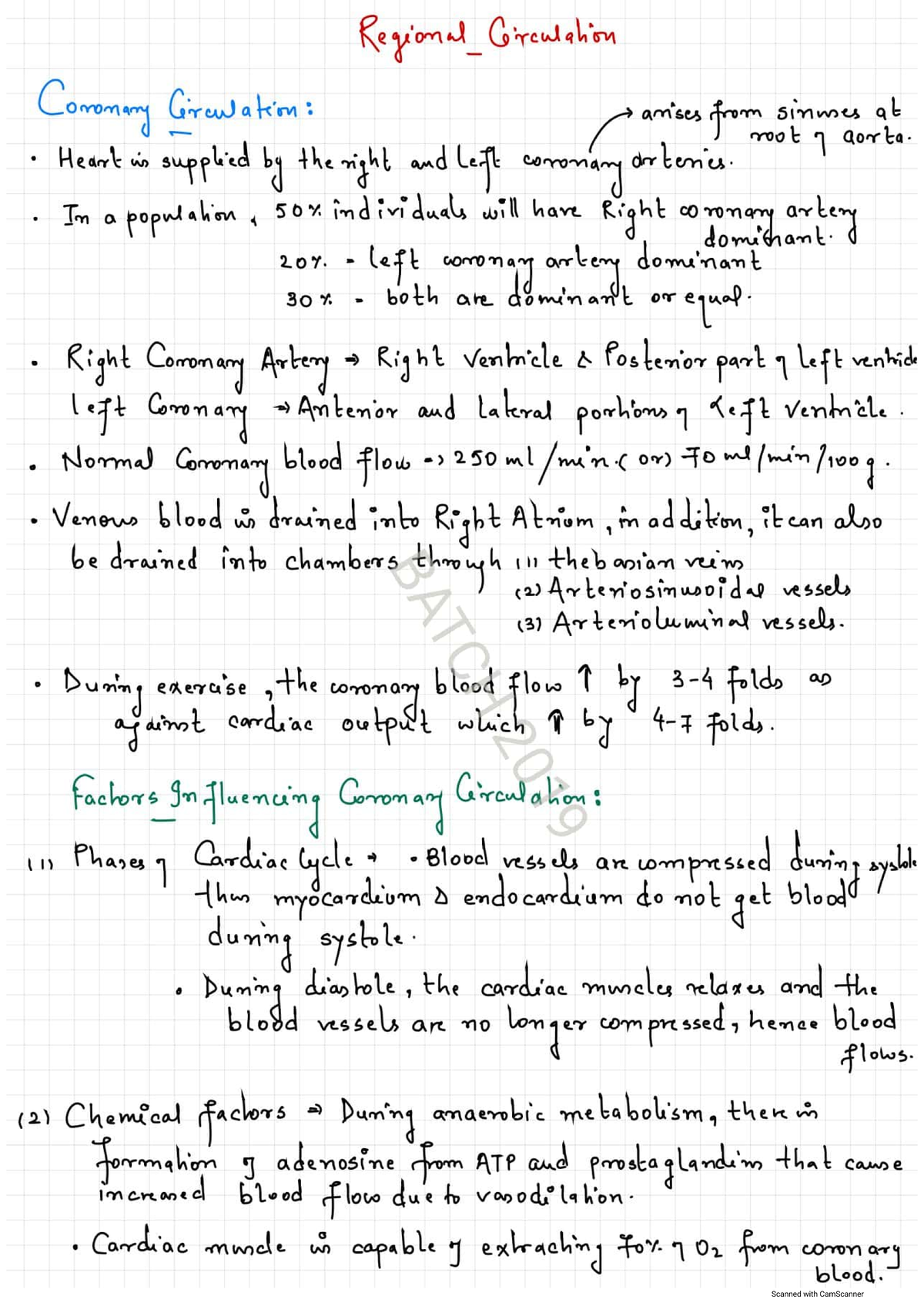 Regional Circulation - physiology - Human Resources Management - Studocu