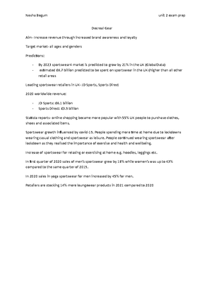 Dcreal gear - Unit 2: developing a marketing campaign (Decreal gear ...