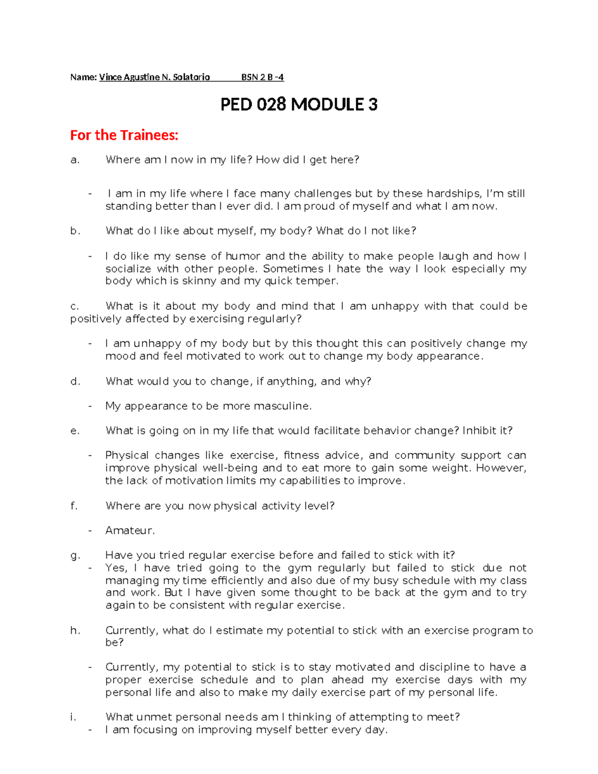 PED 028 Module 3 - Name: Vince Agustine N. Solatorio BSN 2 B - 4 PED ...