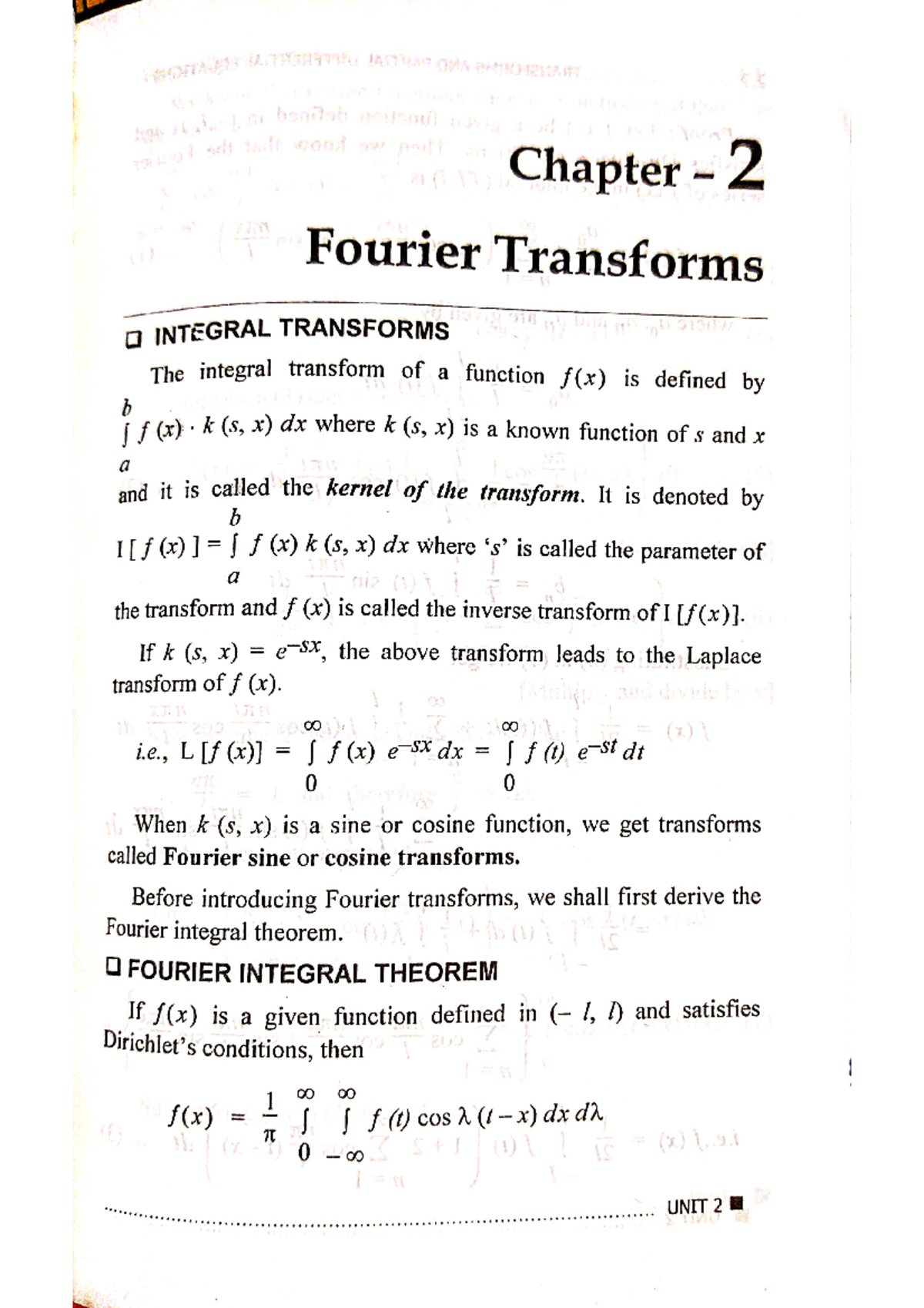 Fourier Transform Unit 4 Transforms And Boundary Value Problems