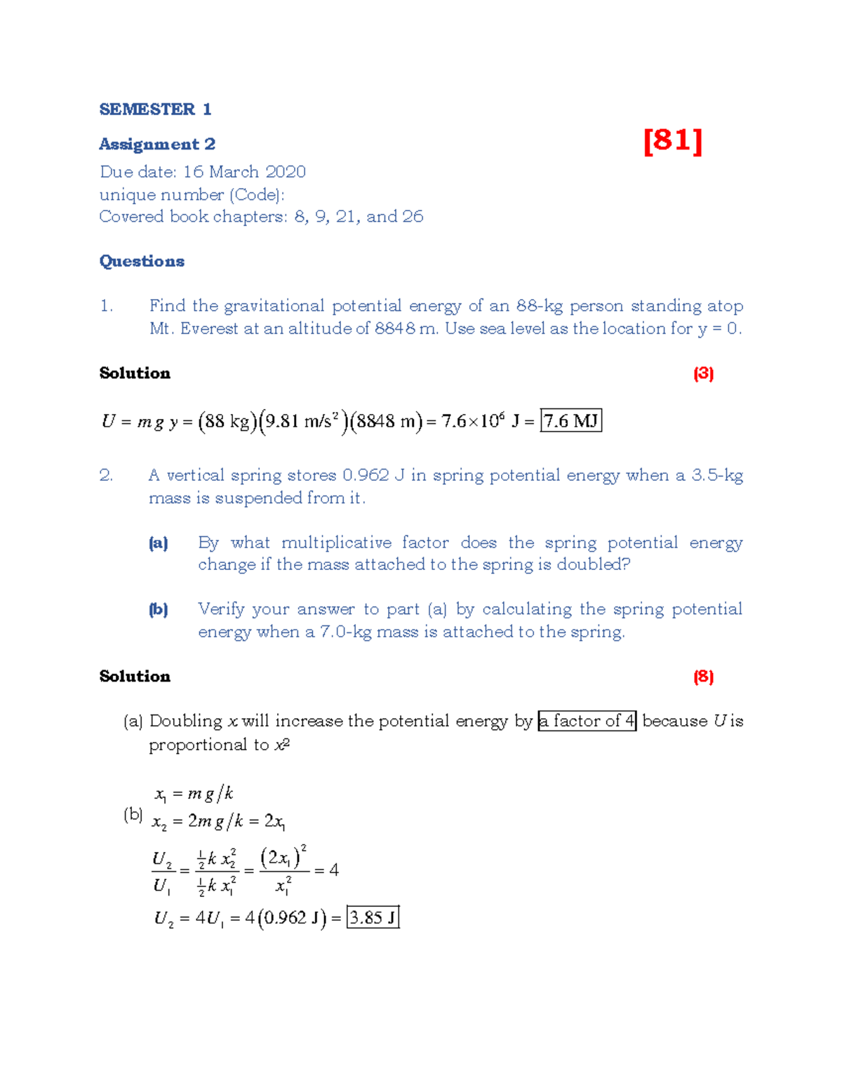 MAT 1512 Tutorial Letter - SEMESTER 1 Assignment 2 [81] Due date: 16 ...