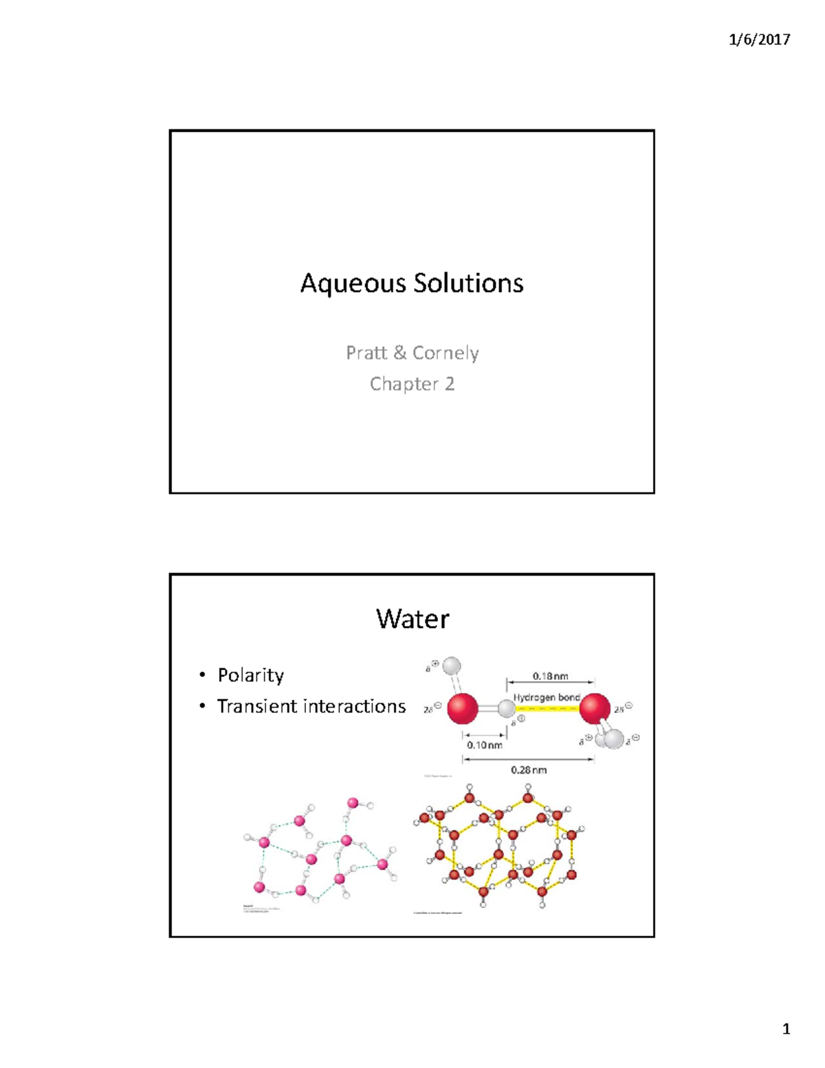 Lecturech 2 000 - Lecture notes 2 - Aqueous Solutions Pratt & Cornely ...