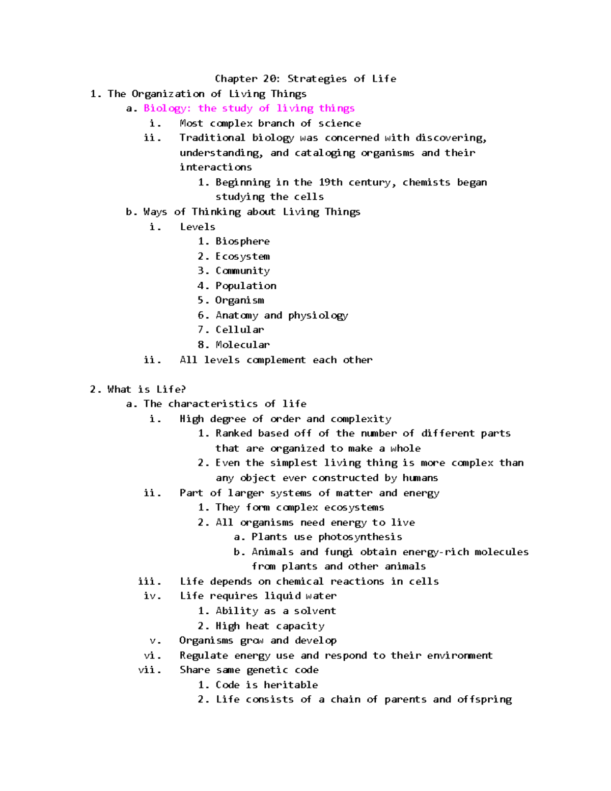 Chapter 20 - Strategies of Life - Chapter 20: Strategies of Life The ...