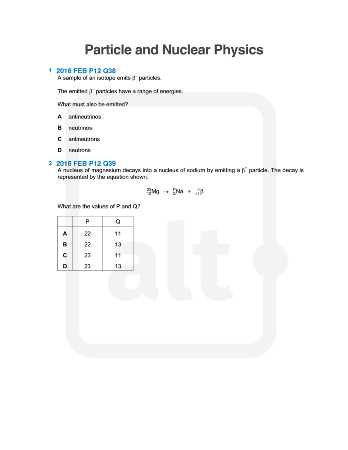 Nuclear physics worksheet 1 - Applied Physics - Studocu