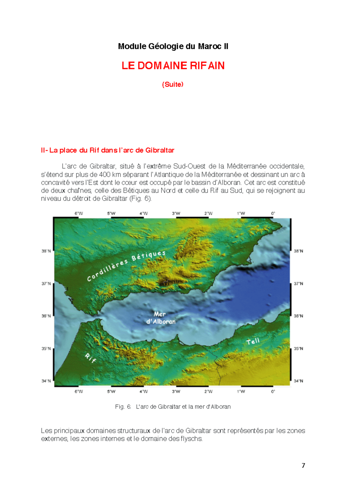 Rif Suite - Module Géologie du Maroc II LE DOMAINE RIFAIN (Suite) II ...