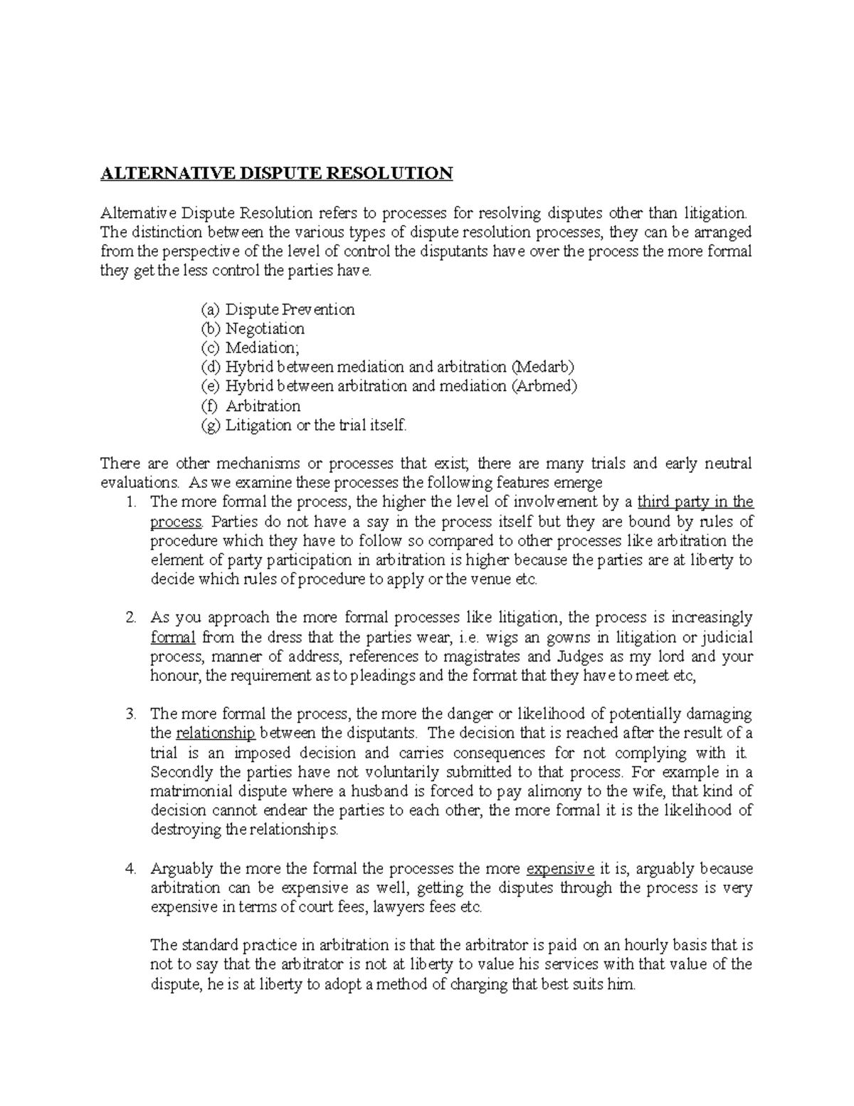 Alternative Dispute Resolution - Introduction to Criminology - Studocu