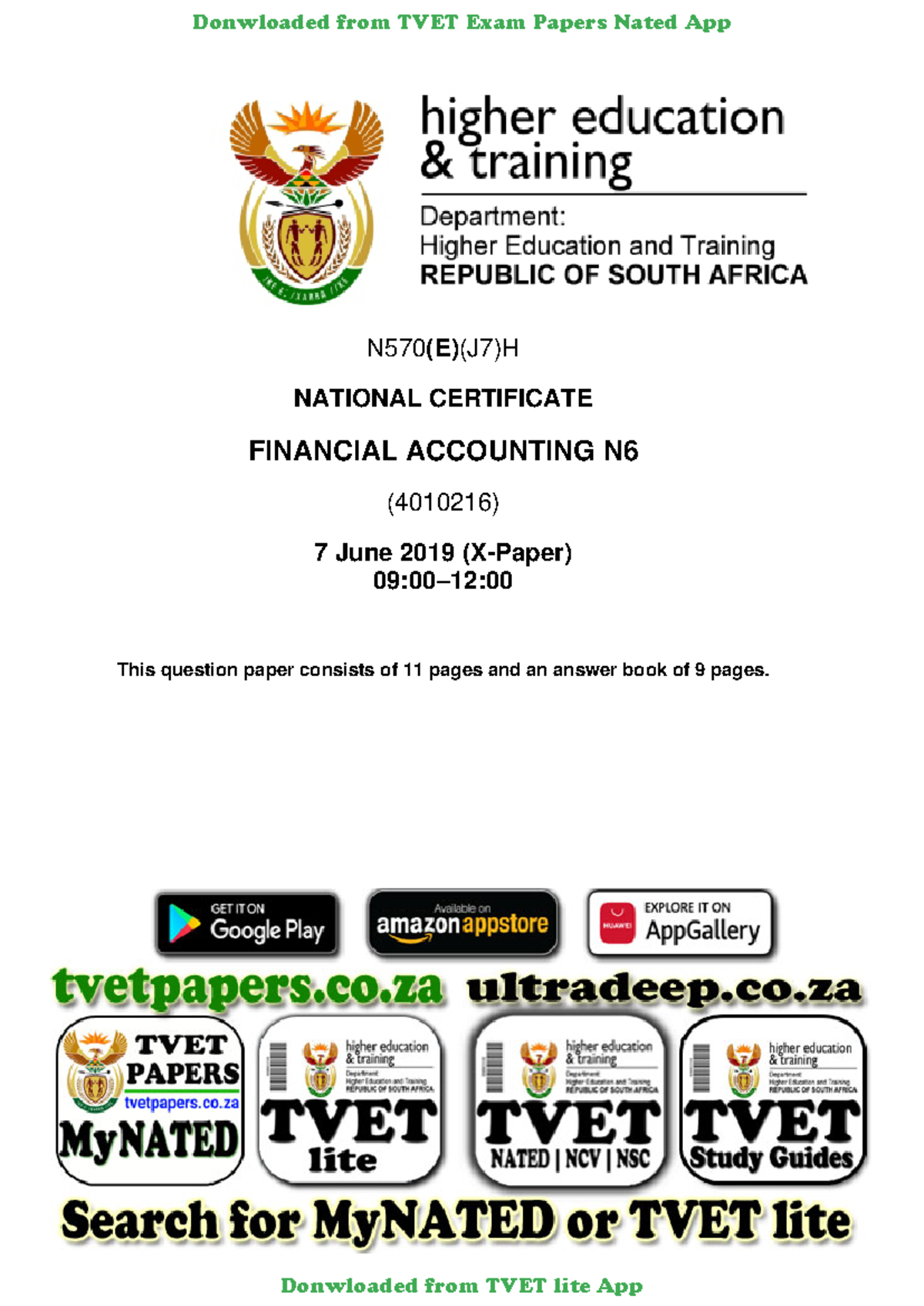 N570 - Financial Accounting N6 QP JUNE 2019 - Copyright reserved Please ...