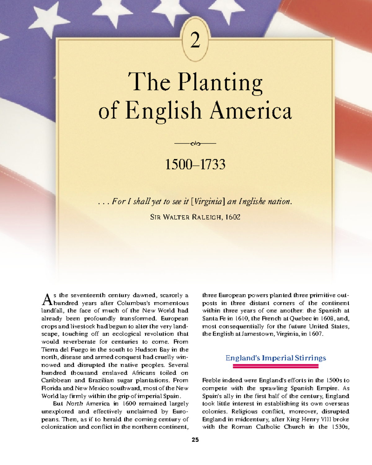 Americanpageantchapter 2 - 2 The Planting of English America !"! 1500 ...