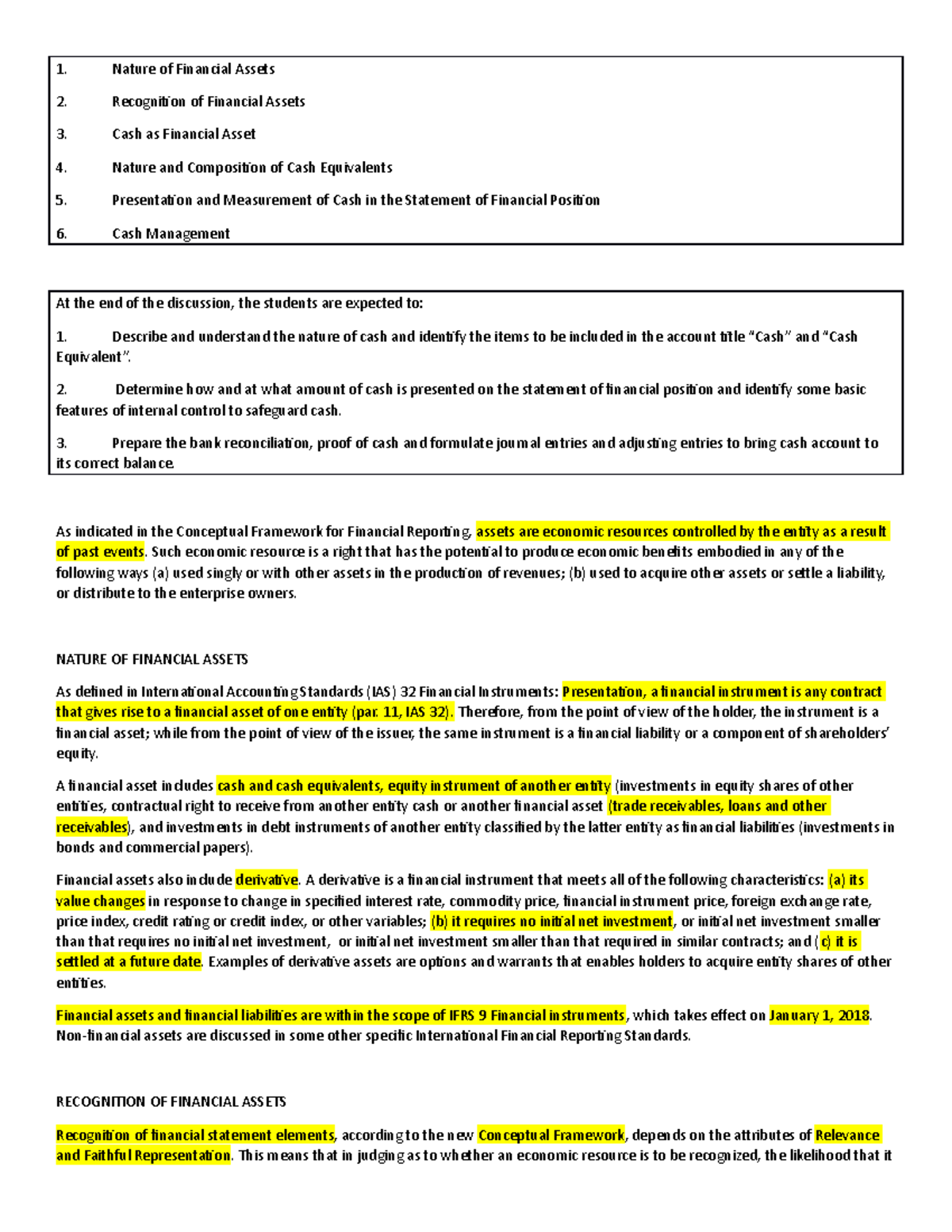 Reviewer 1-Int Acct - Intermediate Accounting - Nature of Financial ...