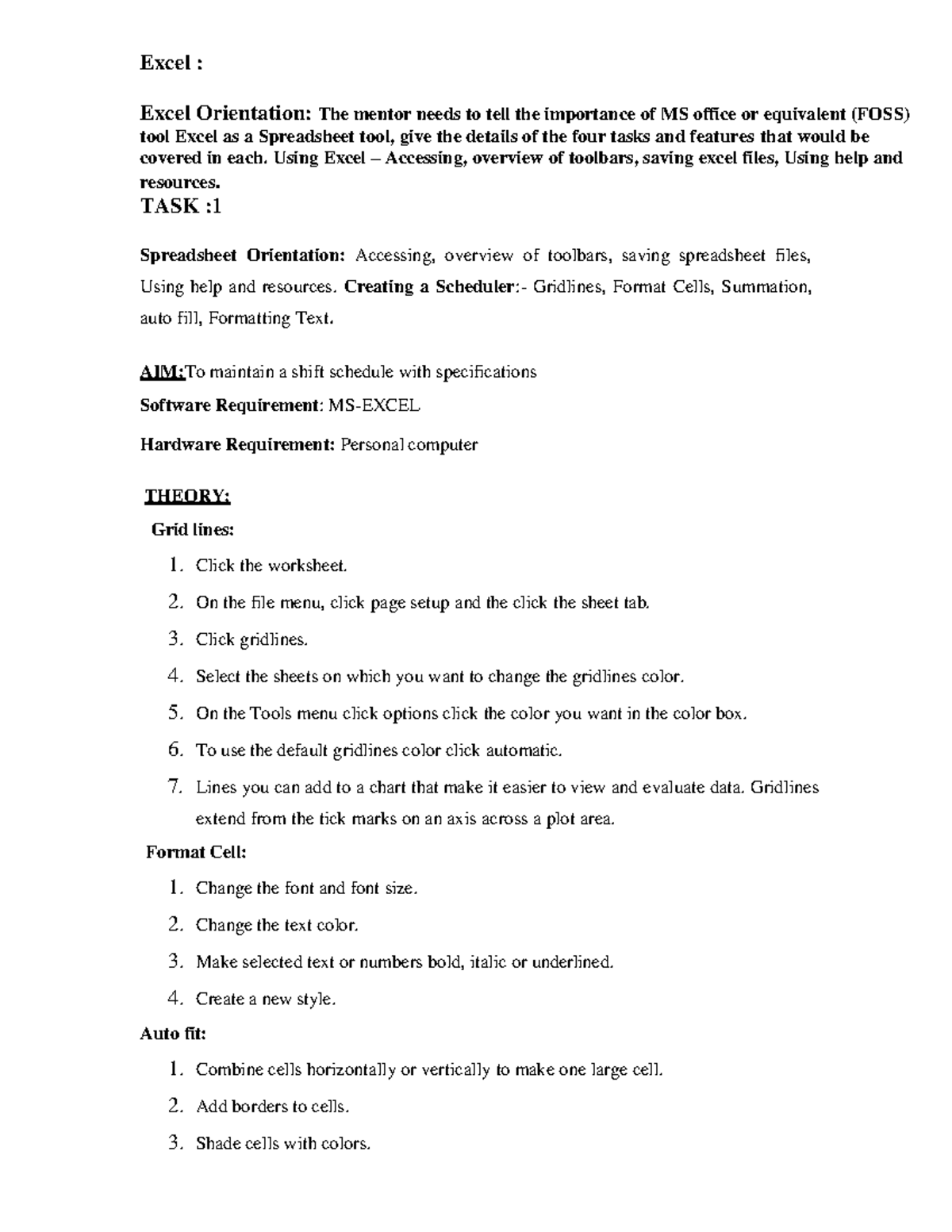 Itws Lab Excel And Power Point Excel Excel Orientation The Mentor
