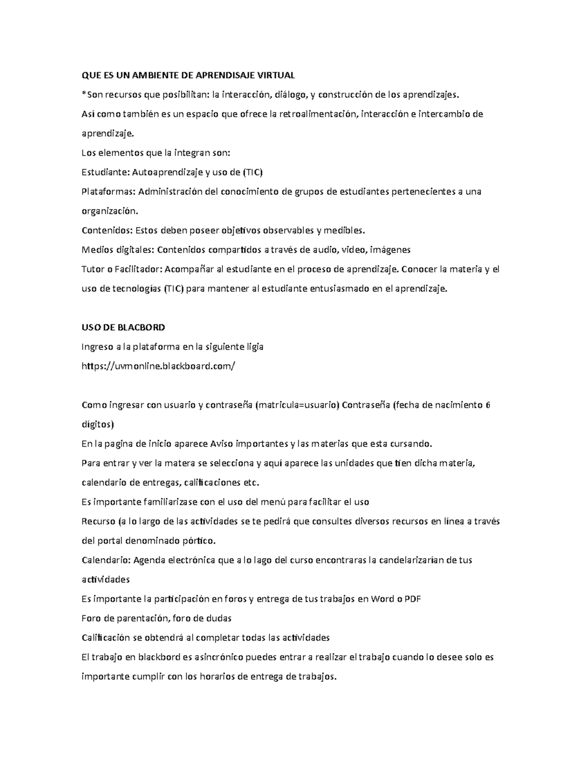 Unidad 2 Resumen NSD - QUE ES UN AMBIENTE DE APRENDISAJE VIRTUAL *Son ...