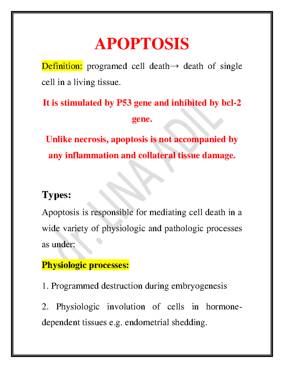 Apoptosis - Histopathology - APOPTOSIS Definition: programed cell death ...