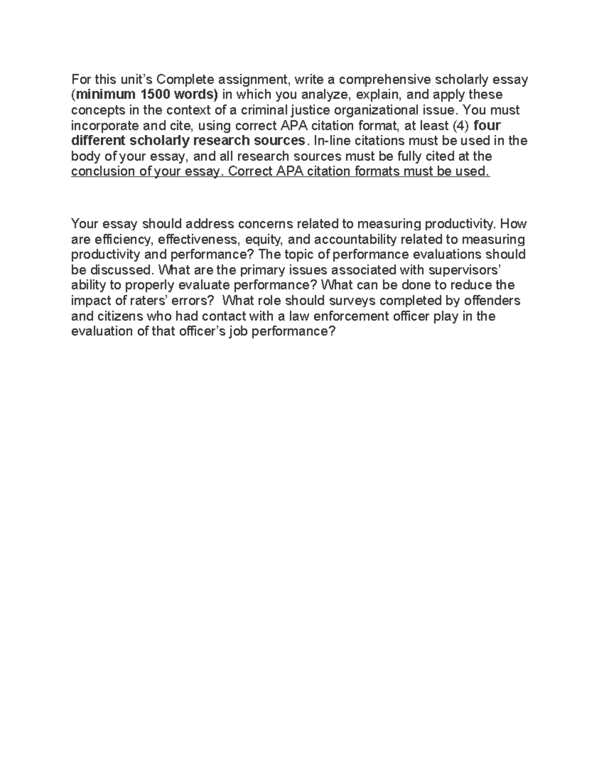 2U3 - hi excellent work - For this unit’s Complete assignment, write a ...