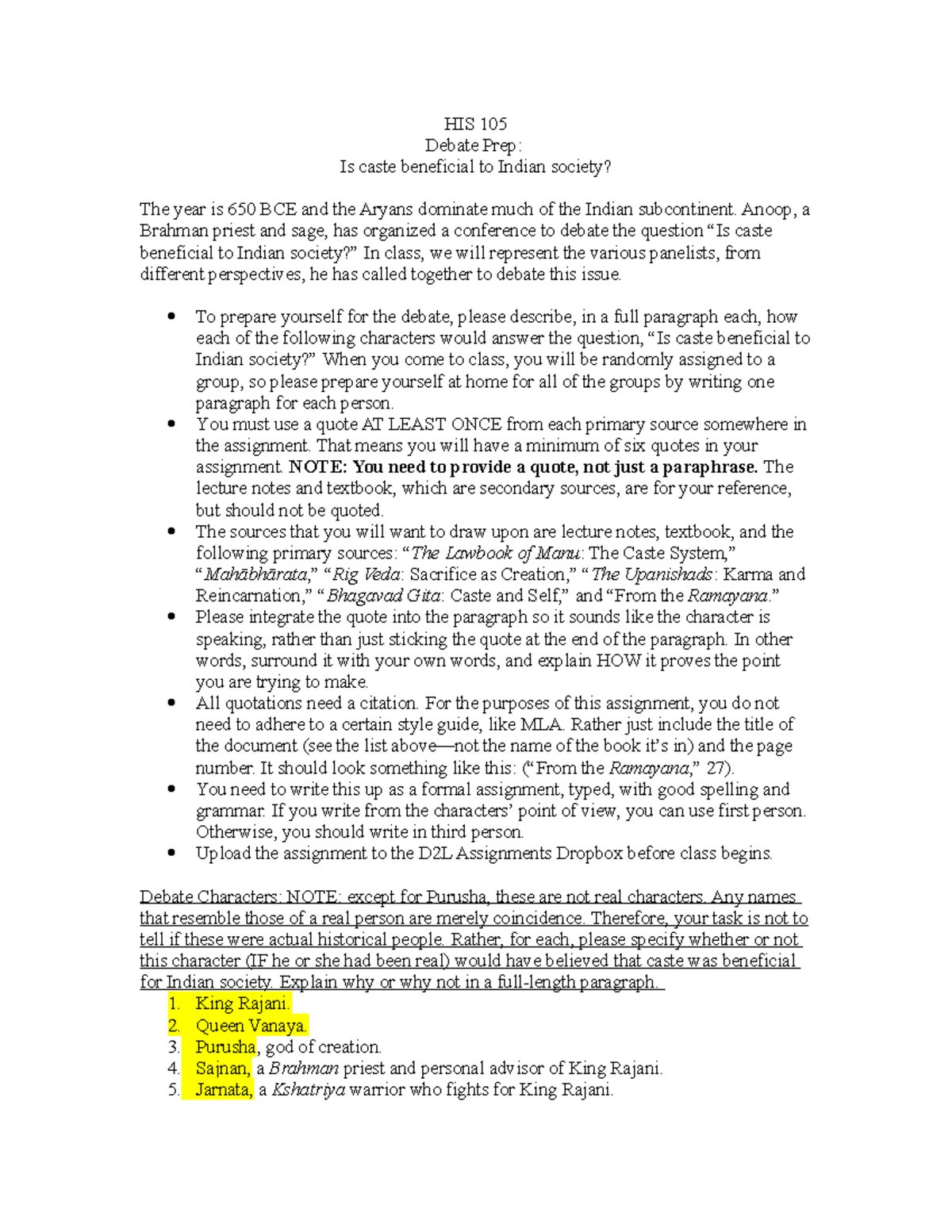 Caste Debate - Gretchen Pierce - HIS 105 Debate Prep: Is caste ...