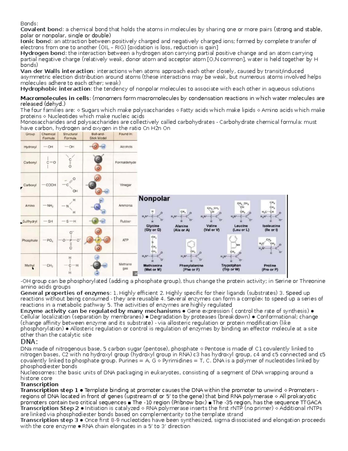 Exam 1 cheat sheet - Bonds: Covalent bond: a chemical bond that holds ...