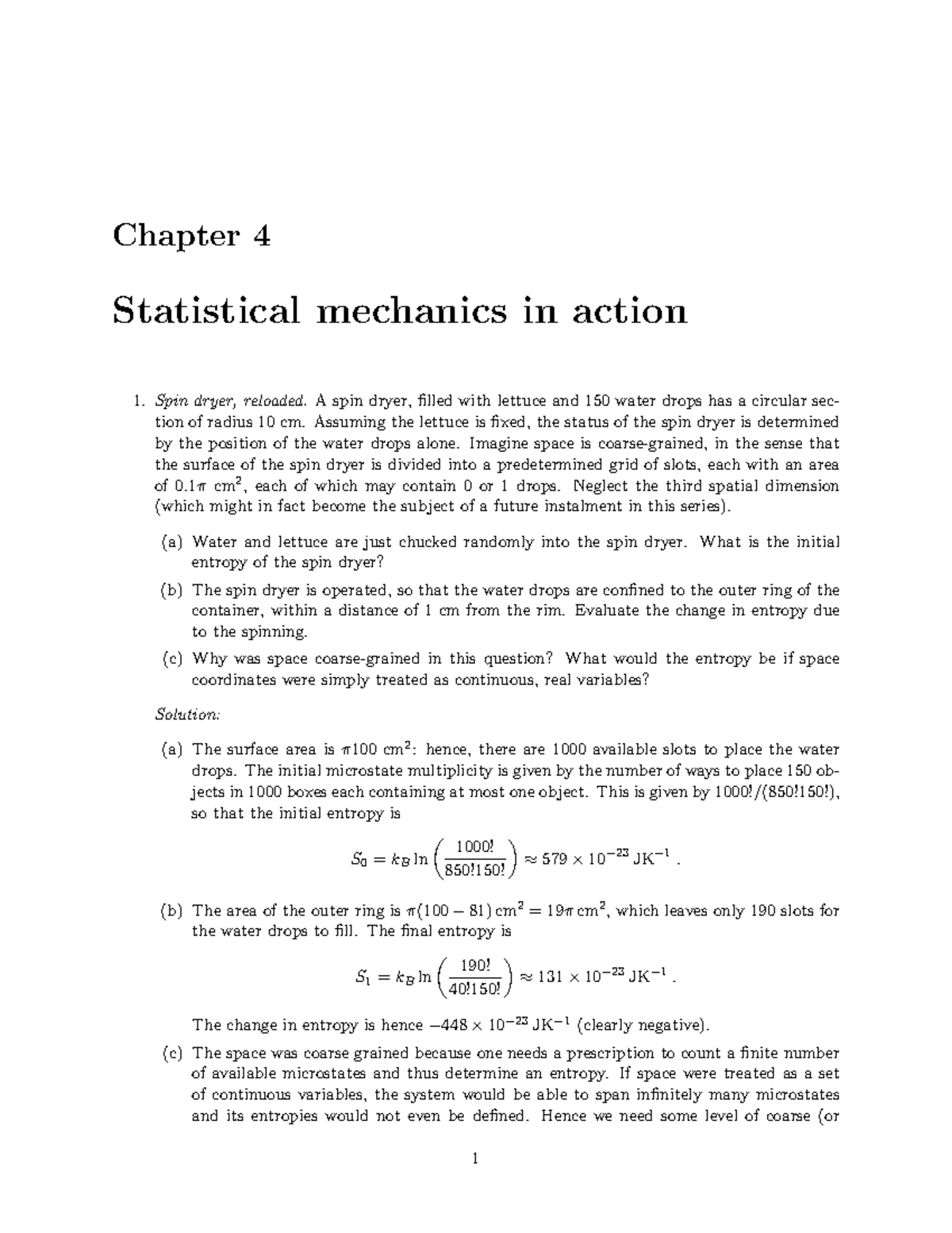 PHAS0024 Problems 2020-2021 ch4 sol - Chapter 4 Statistical mechanics ...