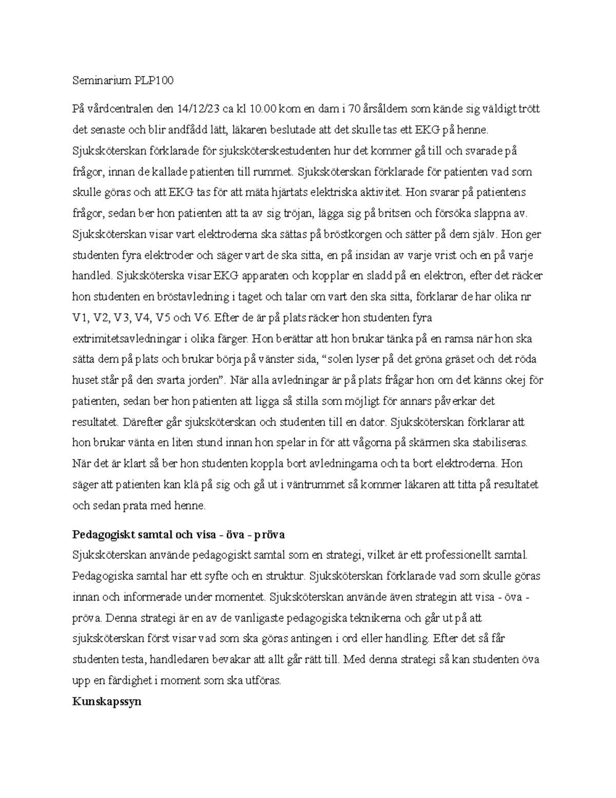 handledning seminarium 2023 - Seminarium PLP På vårdcentralen den 14/12 ...