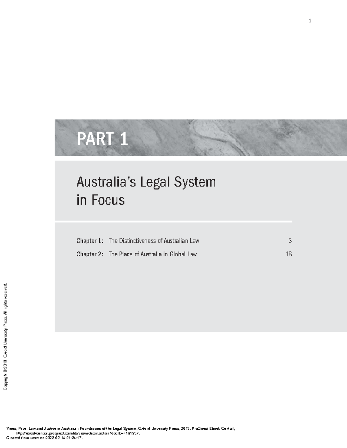 Law and Justice in Australia Foundations of the Le - 1 part 1 Australia ...