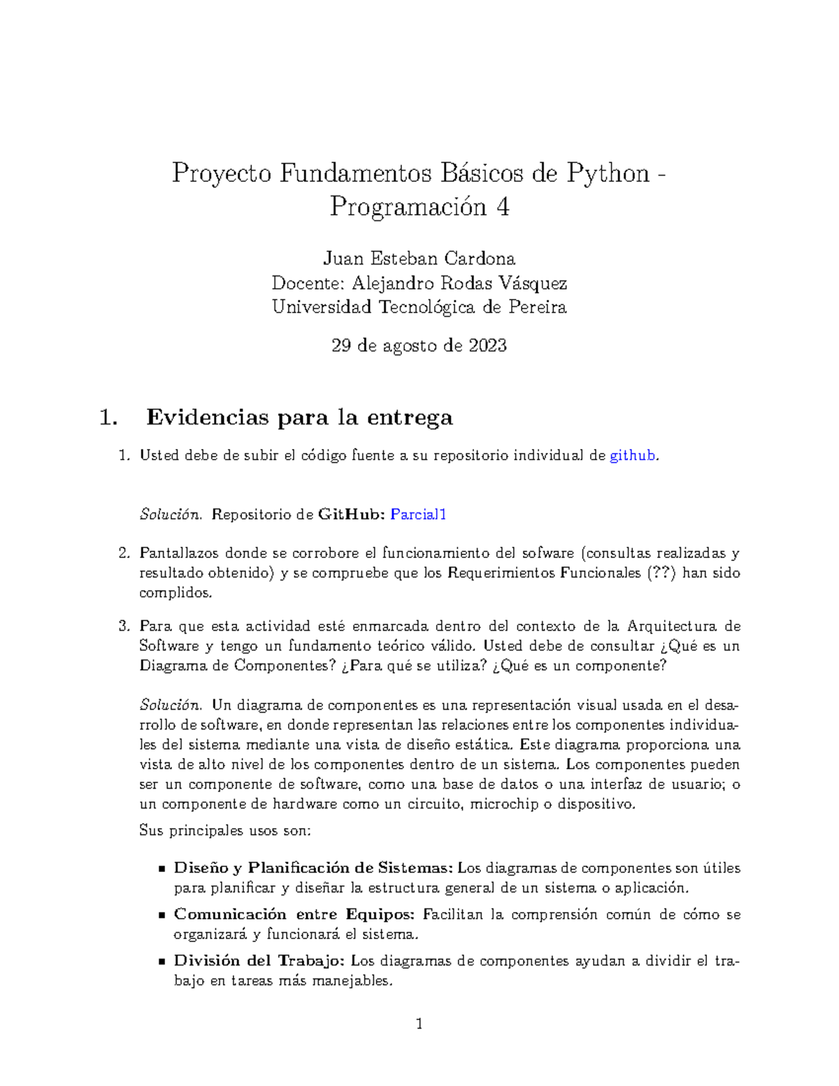 Parcial 1 Proyecto Fundamentos Básicos Python - Proyecto Fundamentos Básicos de Python - - Studocu
