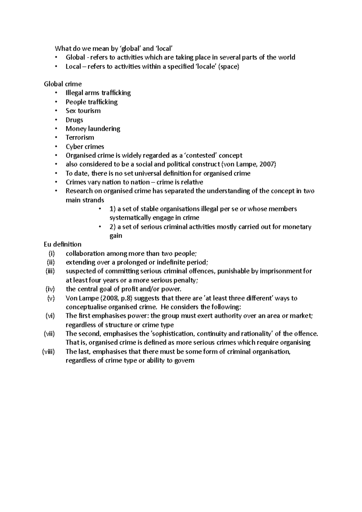 Og crime - notes - CRI5061 - BCU - Studocu