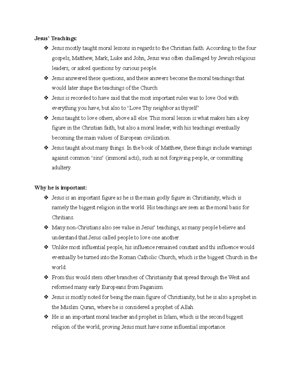 Summerised Note on Jesus as a Historical Figure - Ancient History ...