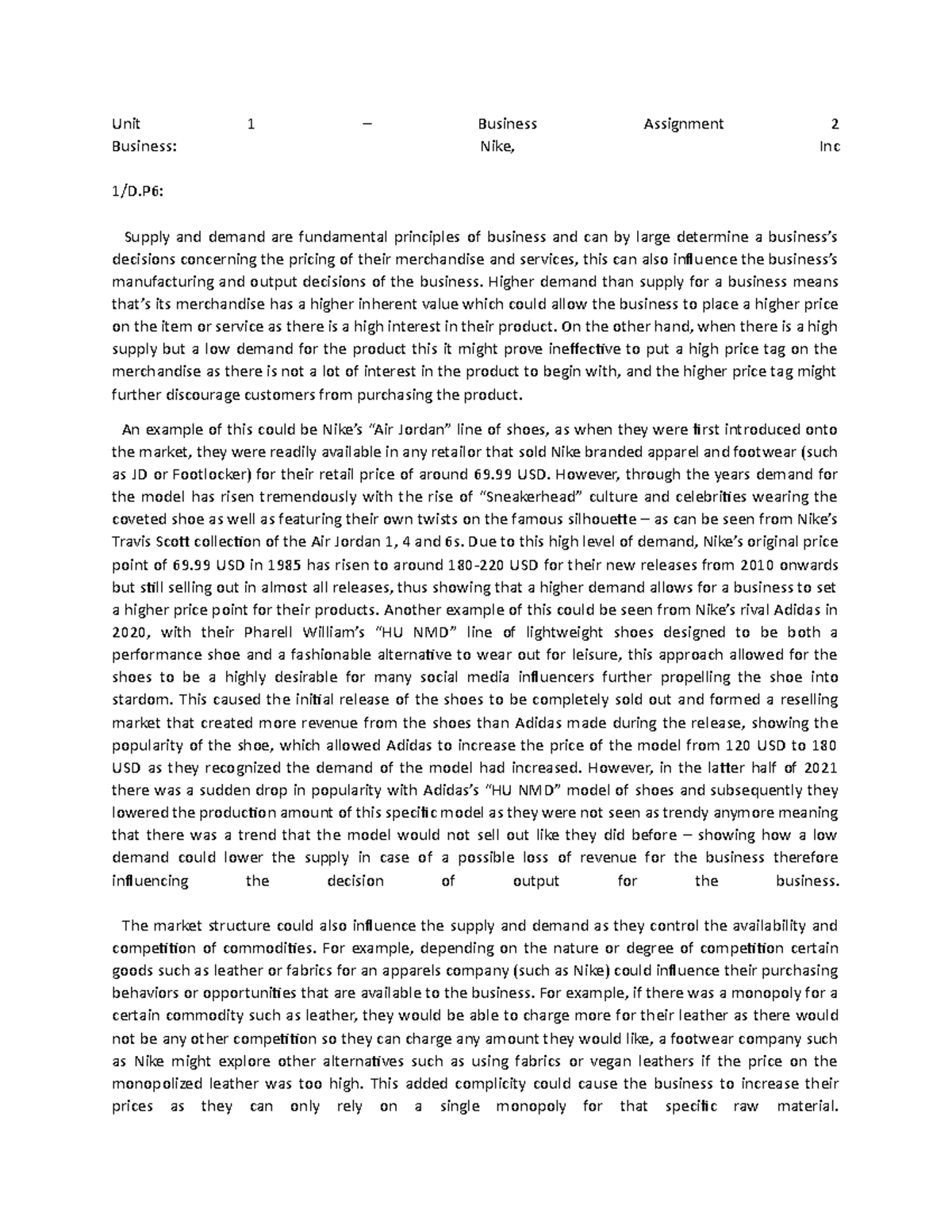 Unit 1 - Business Assignment 2 2 - Unit 1 – Business Assignment 2 ...