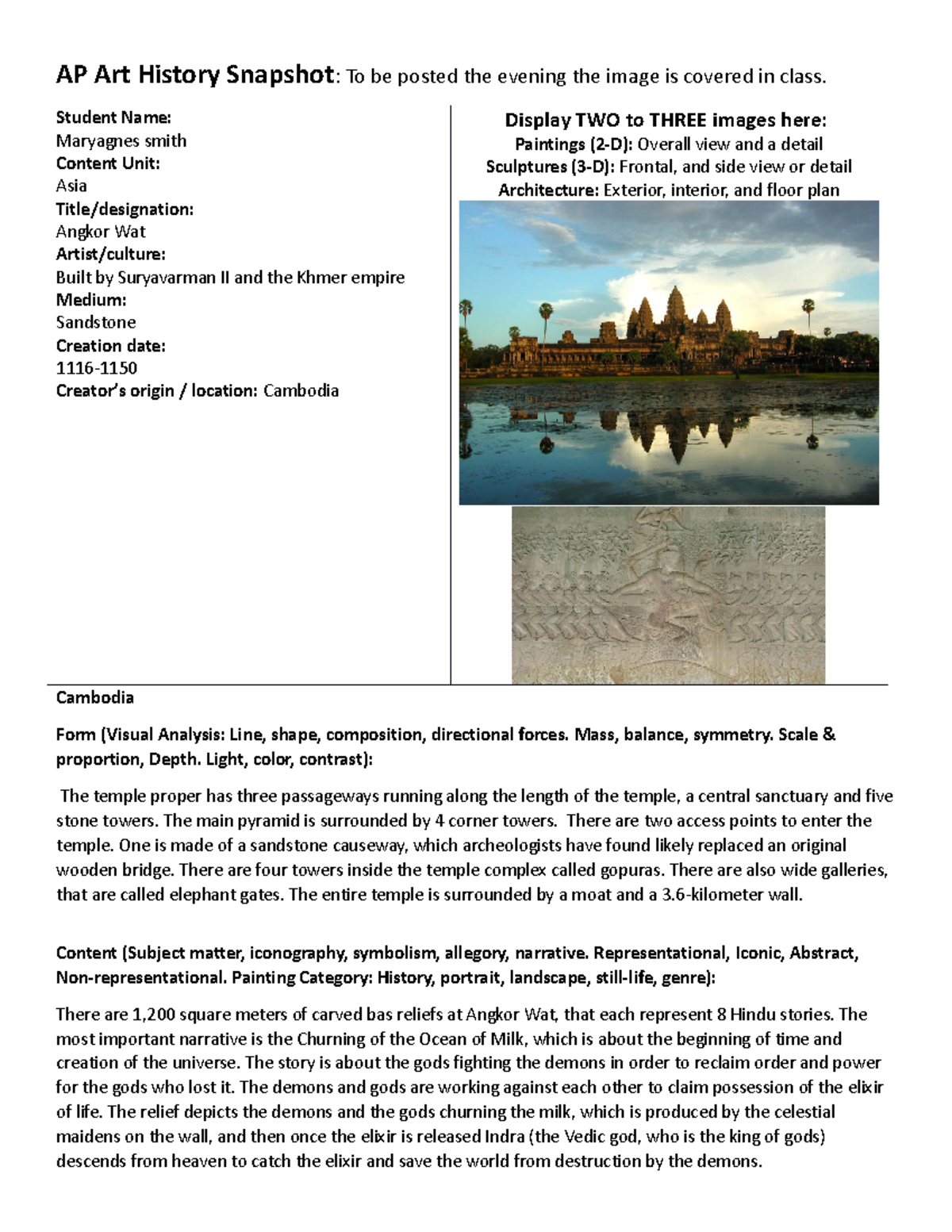 Angkor wat temple - A detailed description of the form, function ...