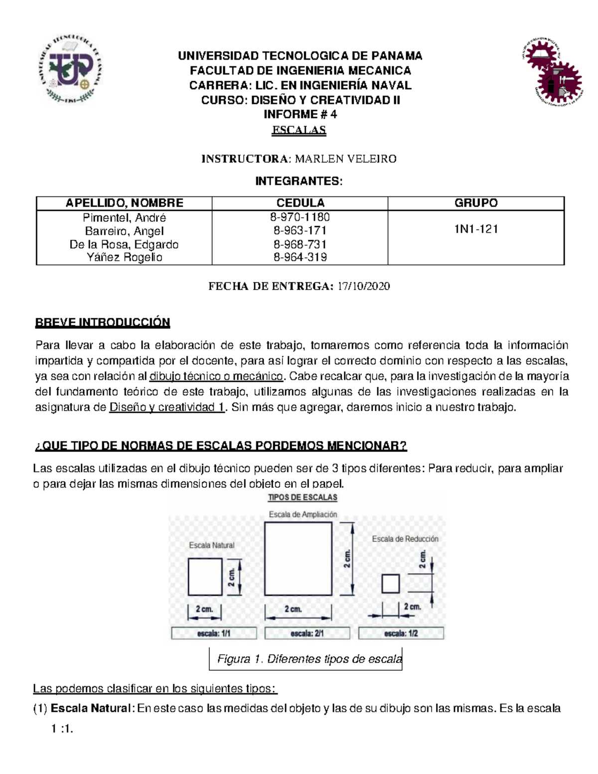 Escalas(1NI-121)(corregido) - Warning: TT: undefined function: 32 UNIVERSIDAD TECNOLOGICA DE ...
