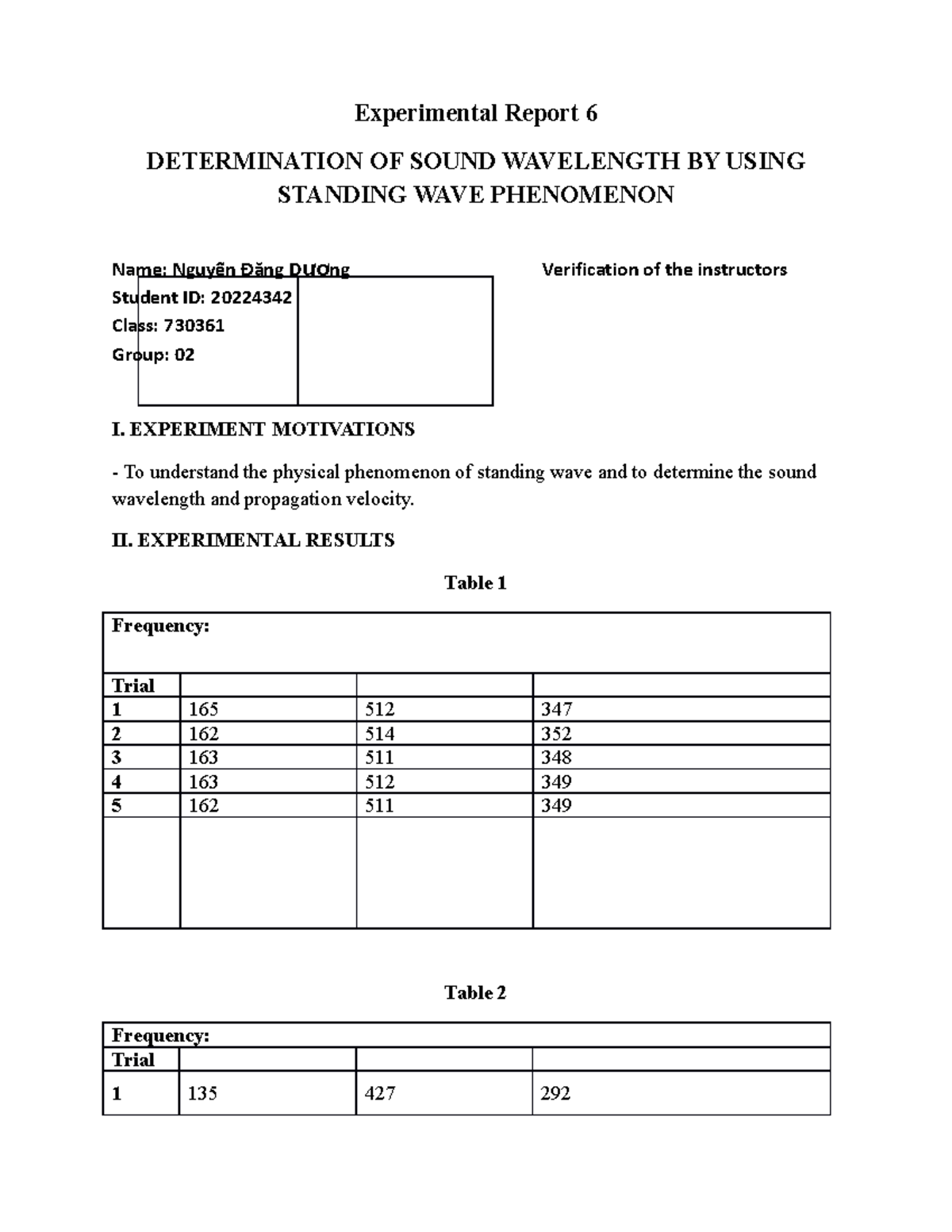 LAB Report 6 - NDD (17-06-2023) - Experimental Report 6 DETERMINATION ...