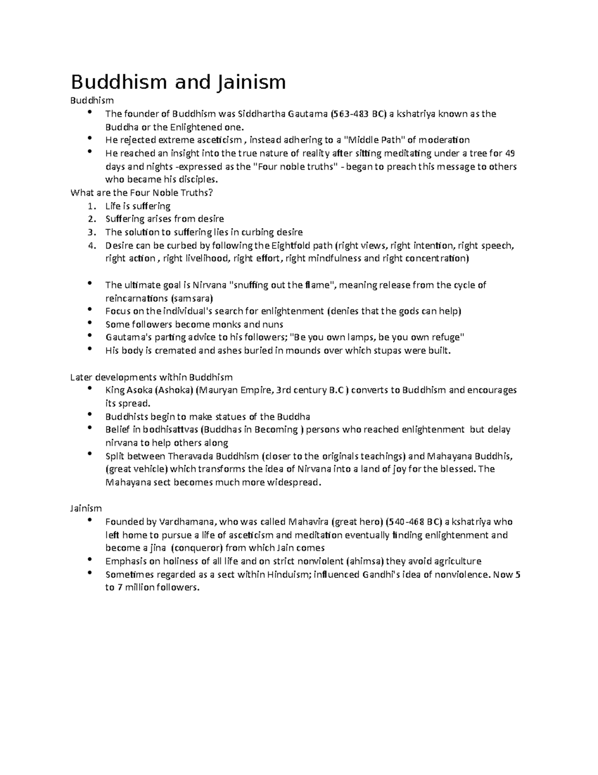 Buddhism and Jainism - world history before 1600 - Buddhism and Jainism ...