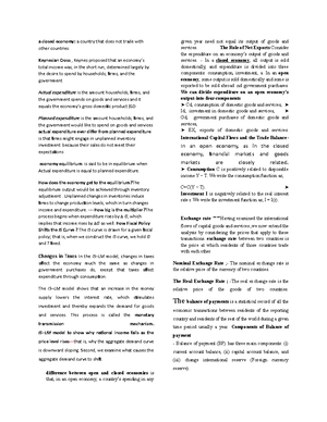 Eco chp 2 - Econometrics - Chapter Two: Simple Linear Regression Analysis with Cross-Sectional ...