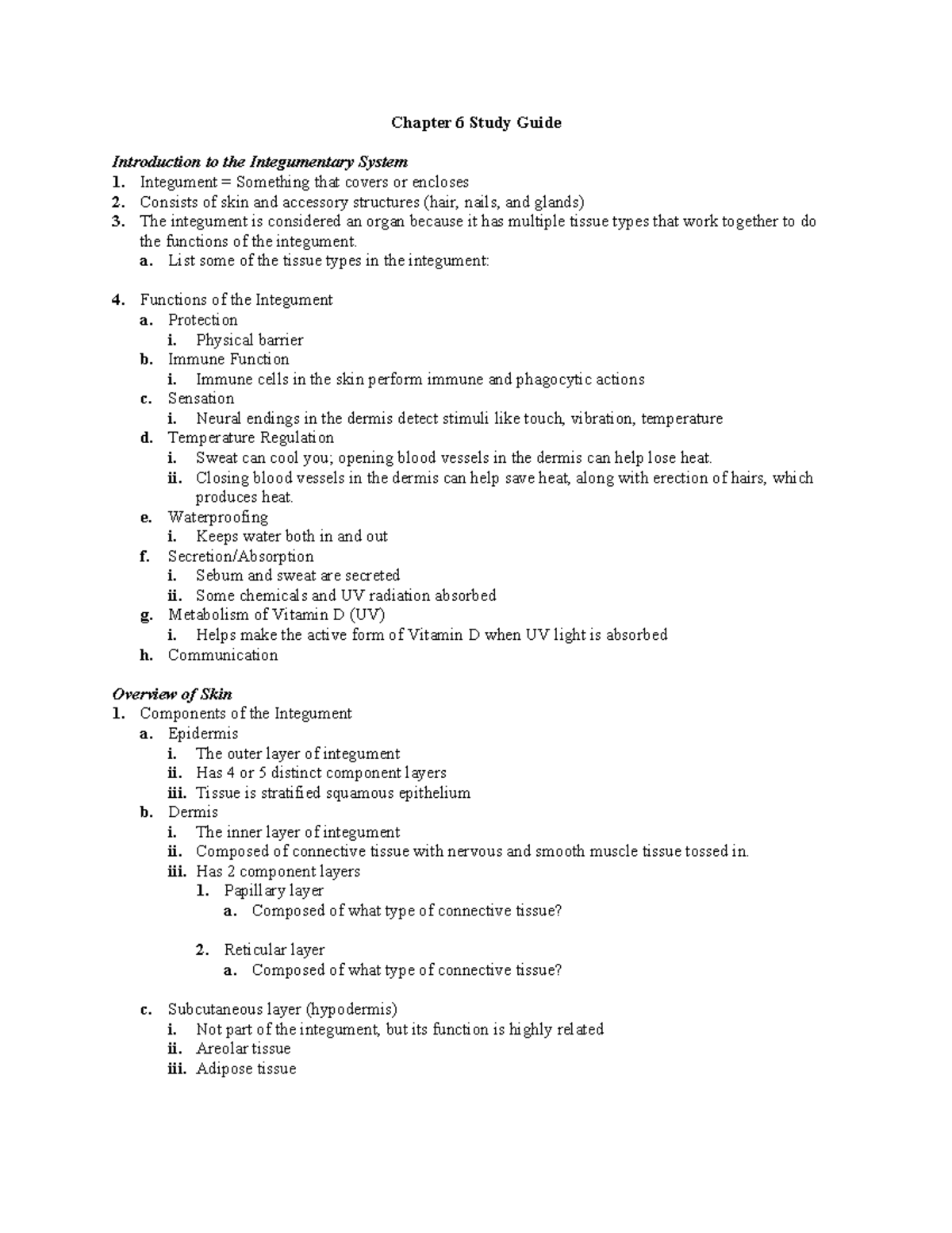 HSCI 101 Chapter 6 Study Guide - Chapter 6 Study Guide Introduction to ...